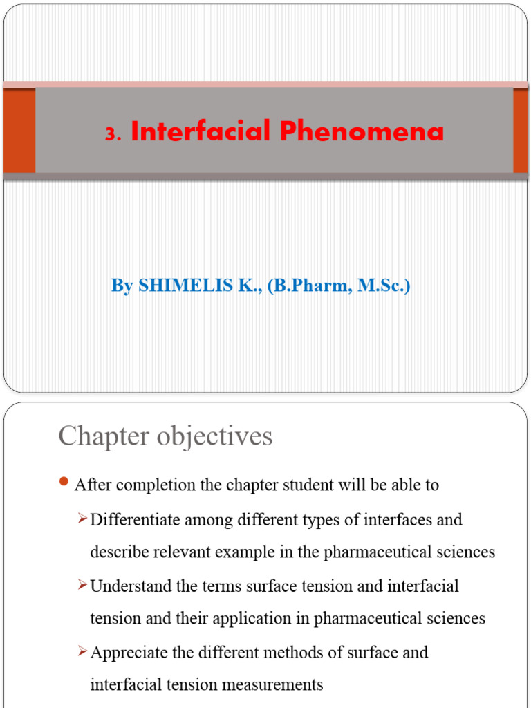 Interfacial Phenomena | PDF | Surfactant | Surface Tension