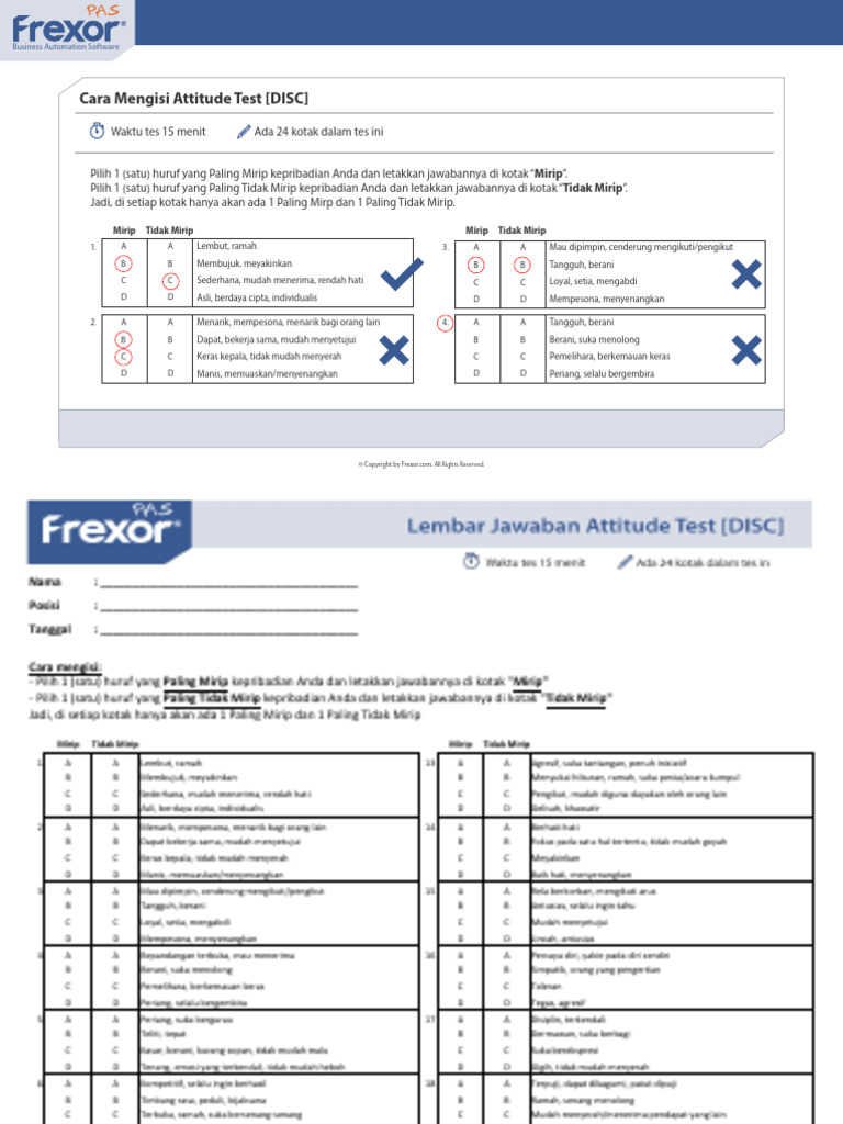 Attitude Test (DISC) - SSP | PDF