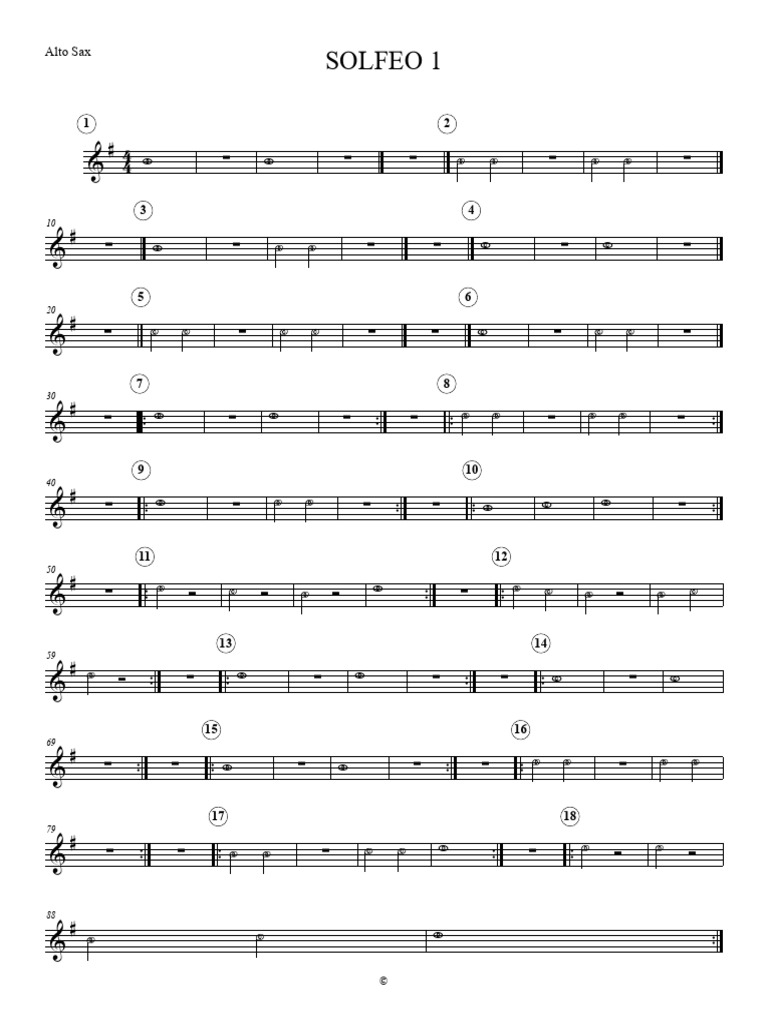 Solfeo 1 - Alto Sax | PDF