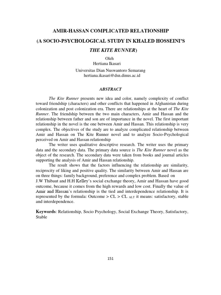 Amir-Hassan Complicated Relationship (A Socio-Psychological Study in ... Amir-Hassan Complicated Relationship (A Socio-Psychological Study in ...