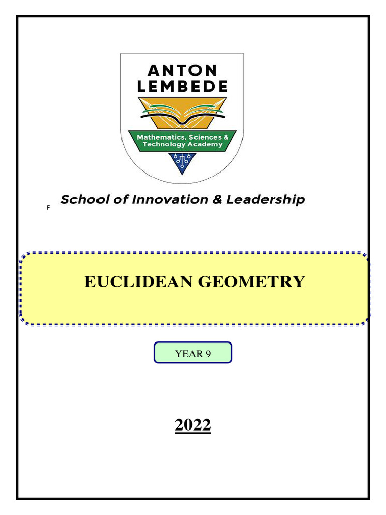 Euclidean Geometry Theorems With Reasons Pdf Circle Triangle