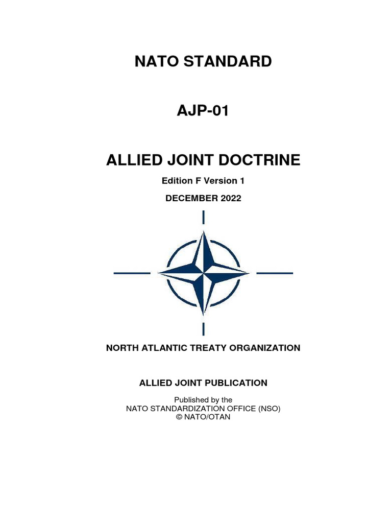 Ajp - 01 (F) - V1 - 2022 | PDF | Military Doctrine | Nato