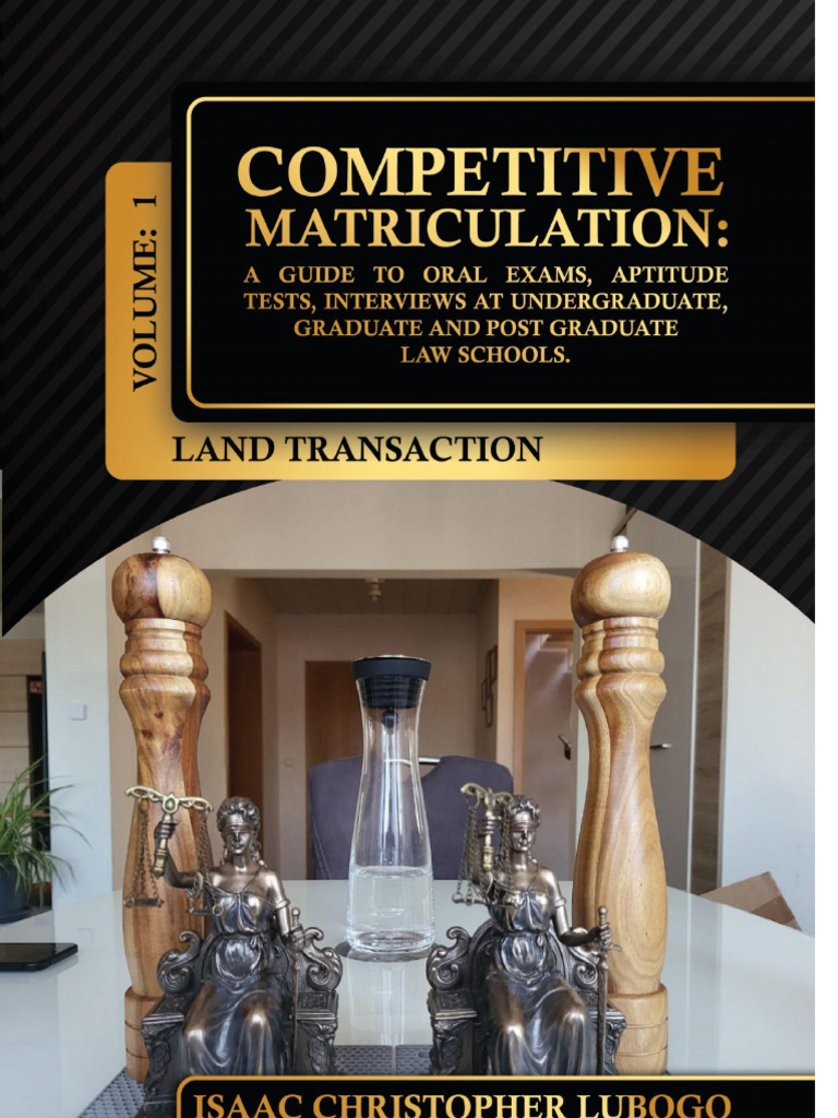 Matriculation Exam Guide for Land Transactions in Uganda by Lubogo ...