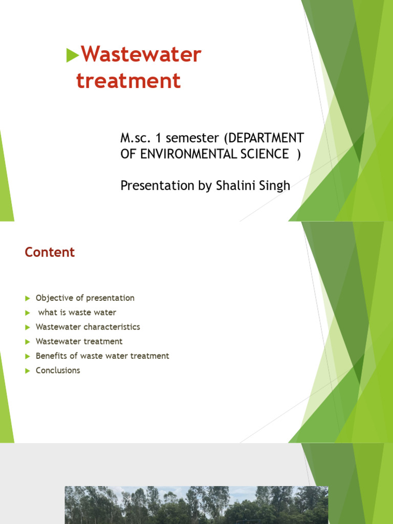 Presentation On Wastewater Treatment | PDF | Sewage Treatment | Water ...