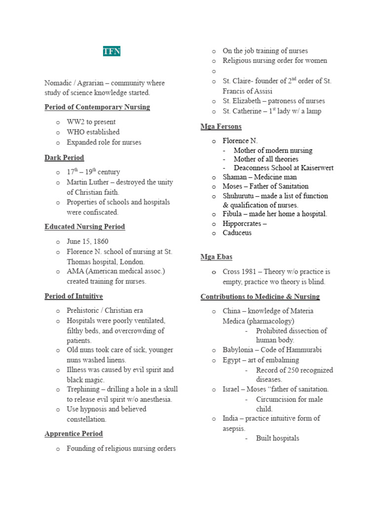 Period of Contemporary Nursing Mga Fersons | PDF | Theory | Nursing