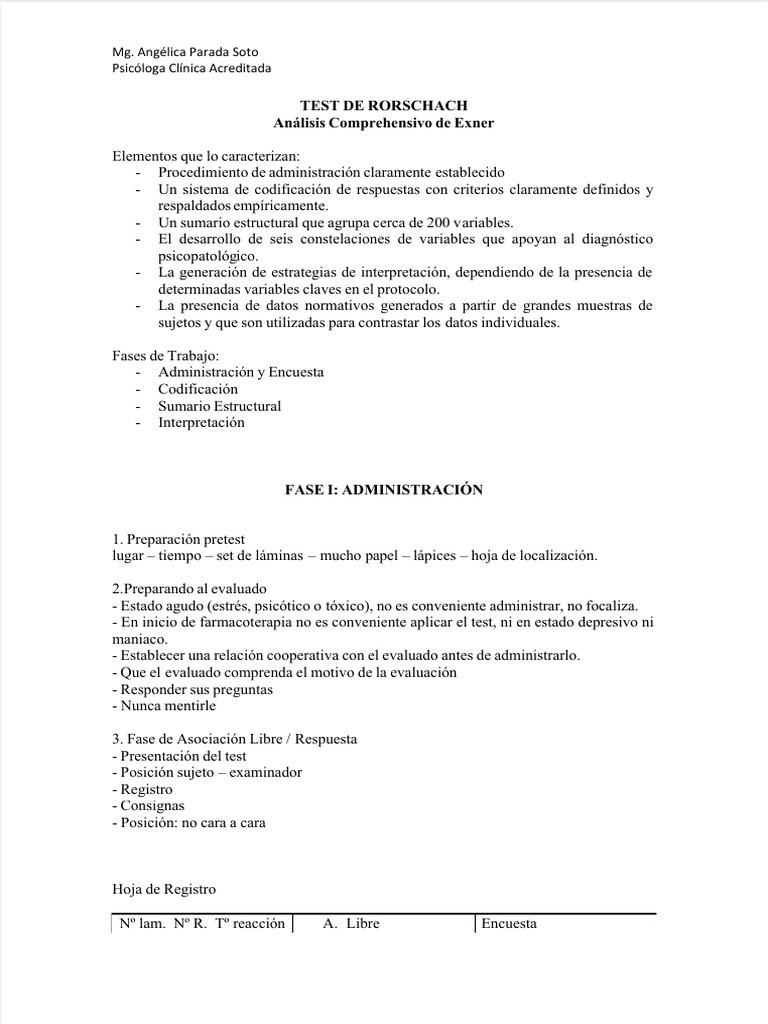 Pdfslide - Tips - Rorschach Analisis Comprehensivo de Exner 1 | PDF ...