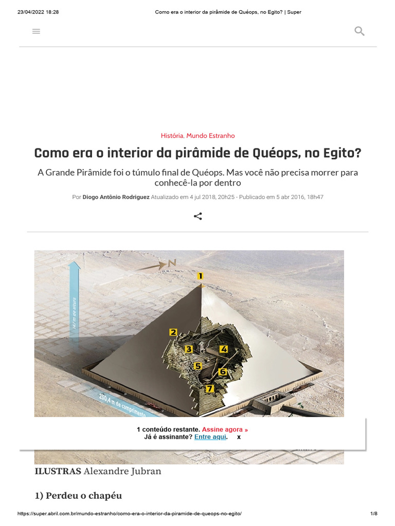 Como Era o Interior Da Pirâmide de Quéops, No Egito - Super | Download grátis PDF | Pirâmides ...