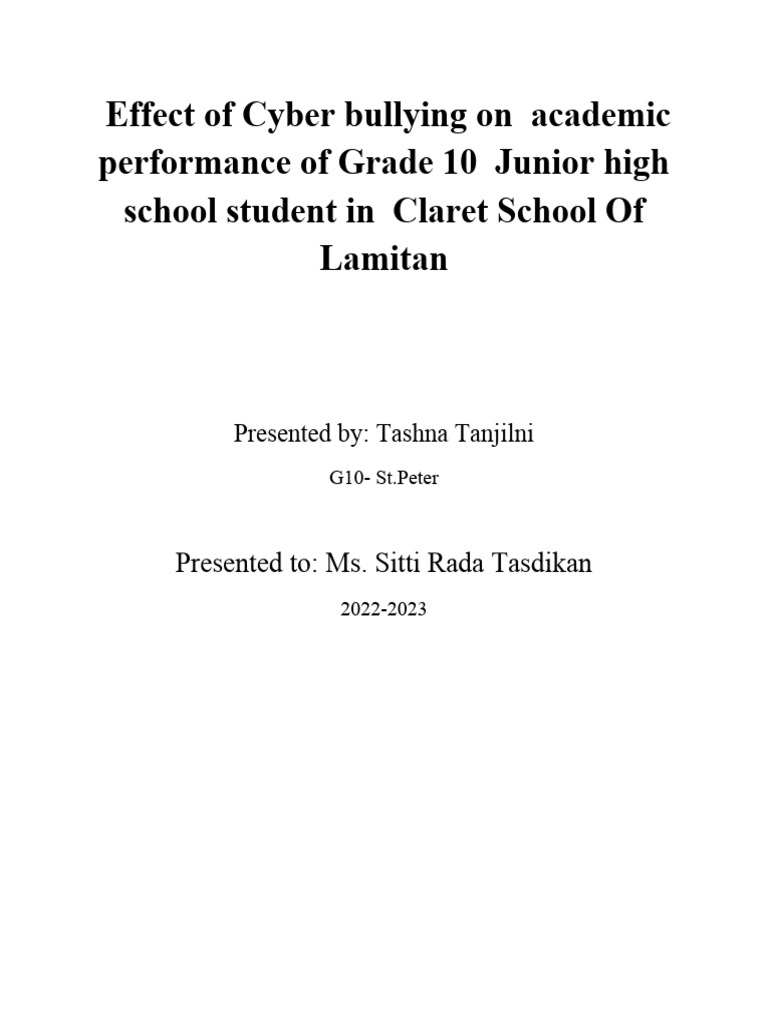 Research Paper | PDF | Cyberbullying | Bullying