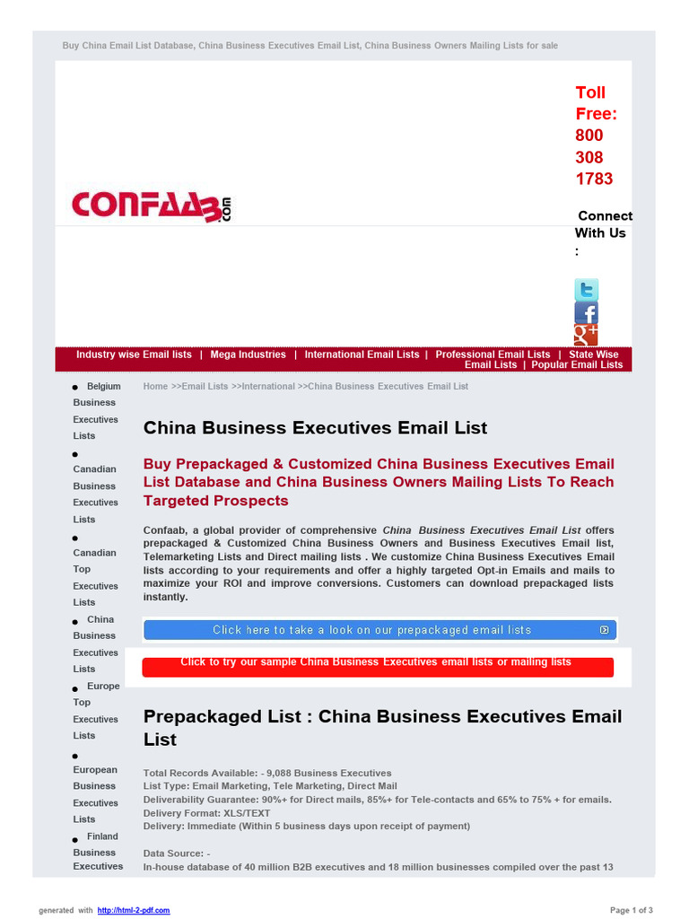 China Email List | PDF | Direct Marketing | Economies