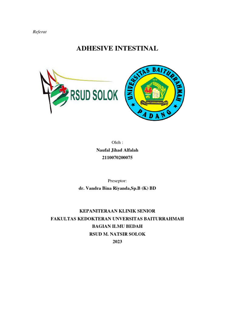 Refrat Adhesive Intestinal | PDF