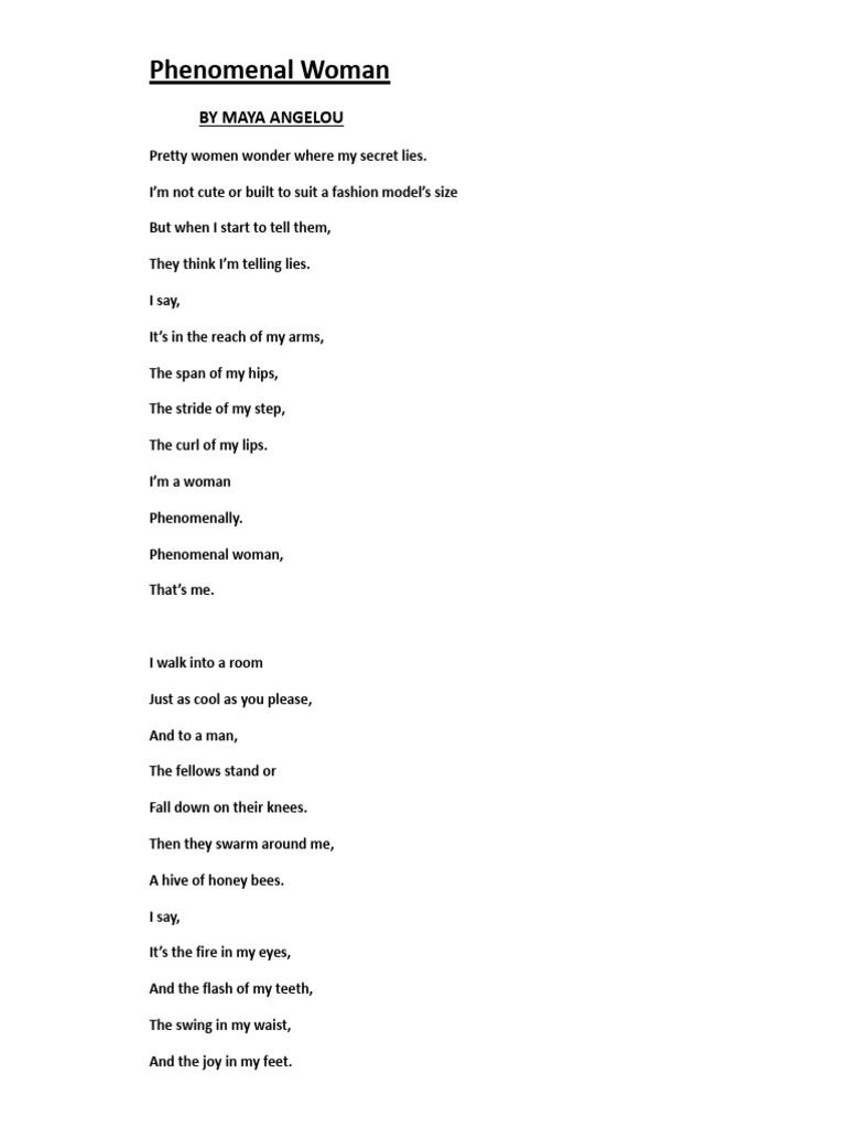 Phenomenal Woman | PDF