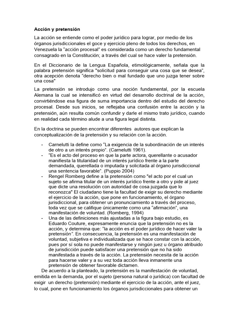 Accion y Pretension | PDF | Jurisdicción | Ley procesal Accion y Pretension | PDF | Jurisdicción | Ley procesal
