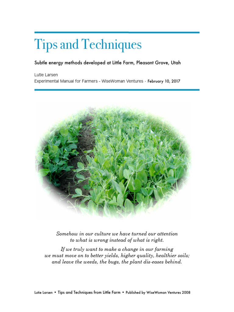 LF TIPS and Techniques-TOC PDF | PDF | Soil | Nutrients