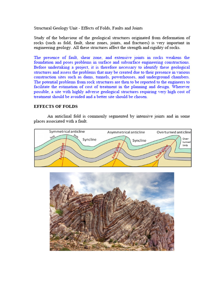 Structural Geology - Bearing of Faults, Folds and Joints | PDF | Fault (Geology) | Structural ...