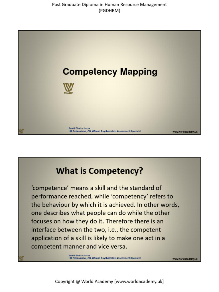 PGDHRM-Competency Mapping | PDF | Competence (Human Resources) | Human Resource Management