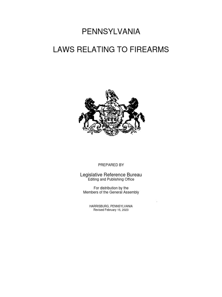Pennsylvania Firearm Laws 2023 | PDF | Police | Firearms