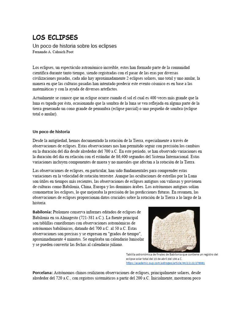 Los Eclipses | PDF | Eclipse | Tierra