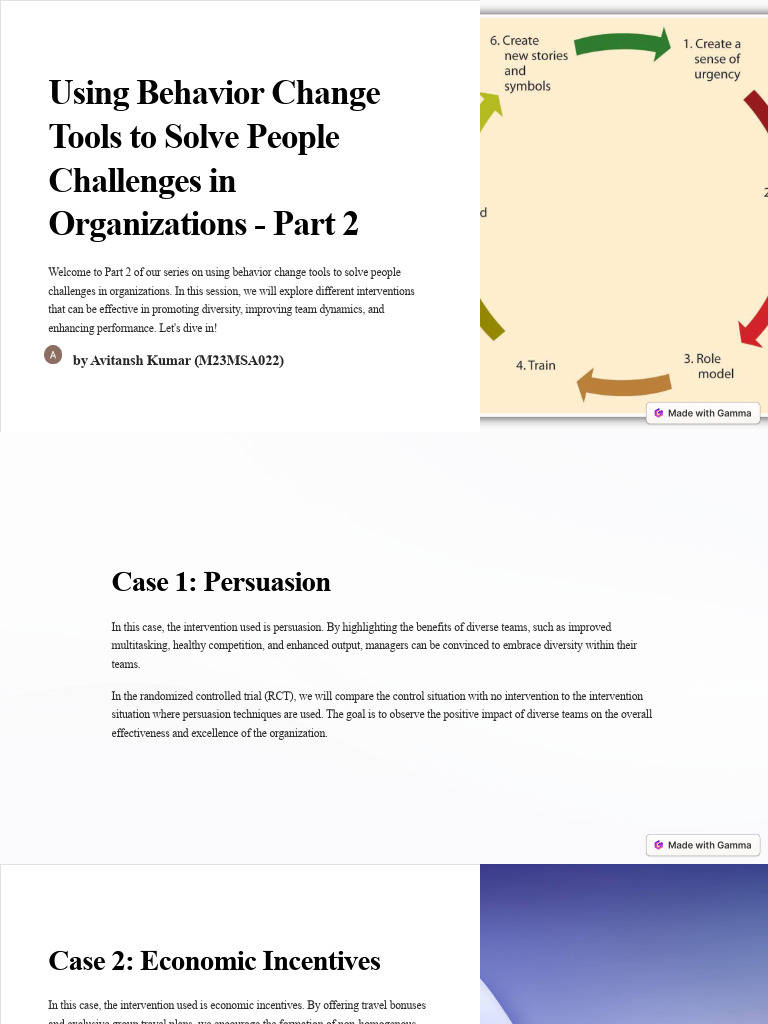 Using Behavior Change Tools To Solve People Challenges in Organizations Part 2 | PDF | Incentive ...