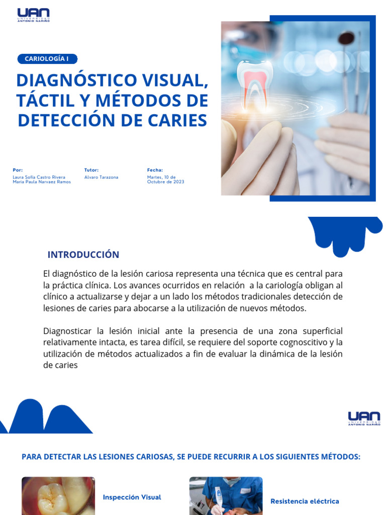 Diagnóstico Visual, Táctil y Métodos de Detección de Caries | Descargar ...