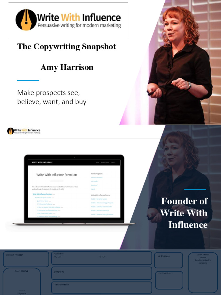 The Copywriting Snapshot Amy Harrison | PDF | Sales | Marketing