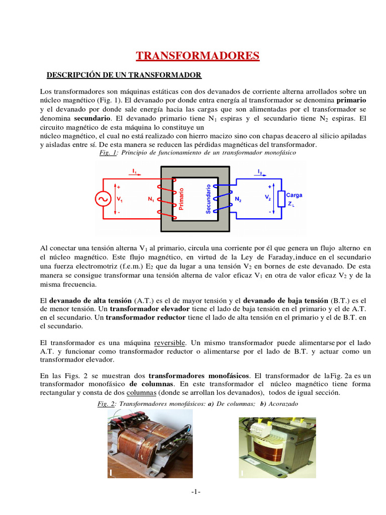 Transformadores 1 | PDF | Transformador | Inductor