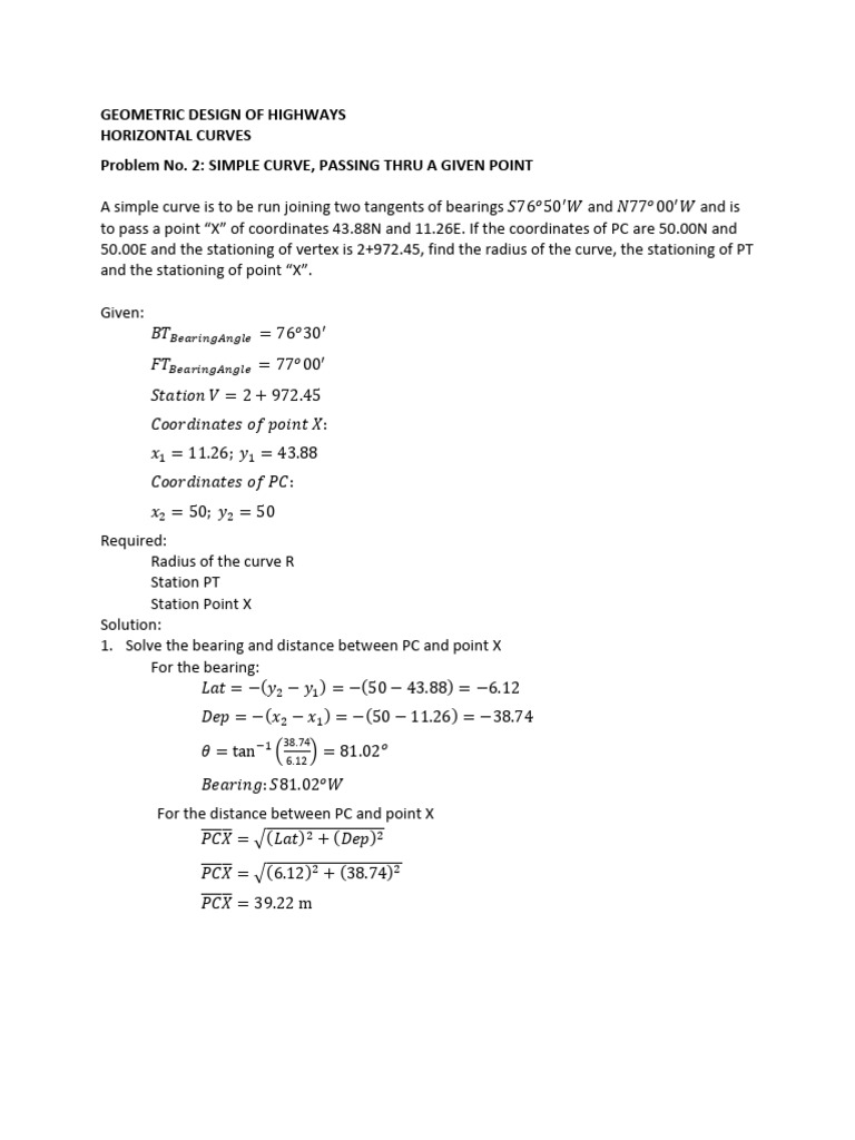 PROBLEM No. 2 - Simple Curve | PDF | Euclidean Geometry | Algebraic Geometry