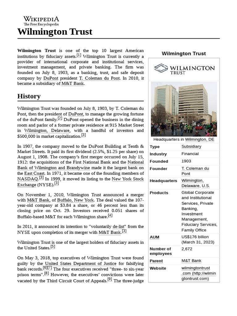 Wilmington Trust | PDF | Financial Services | Business