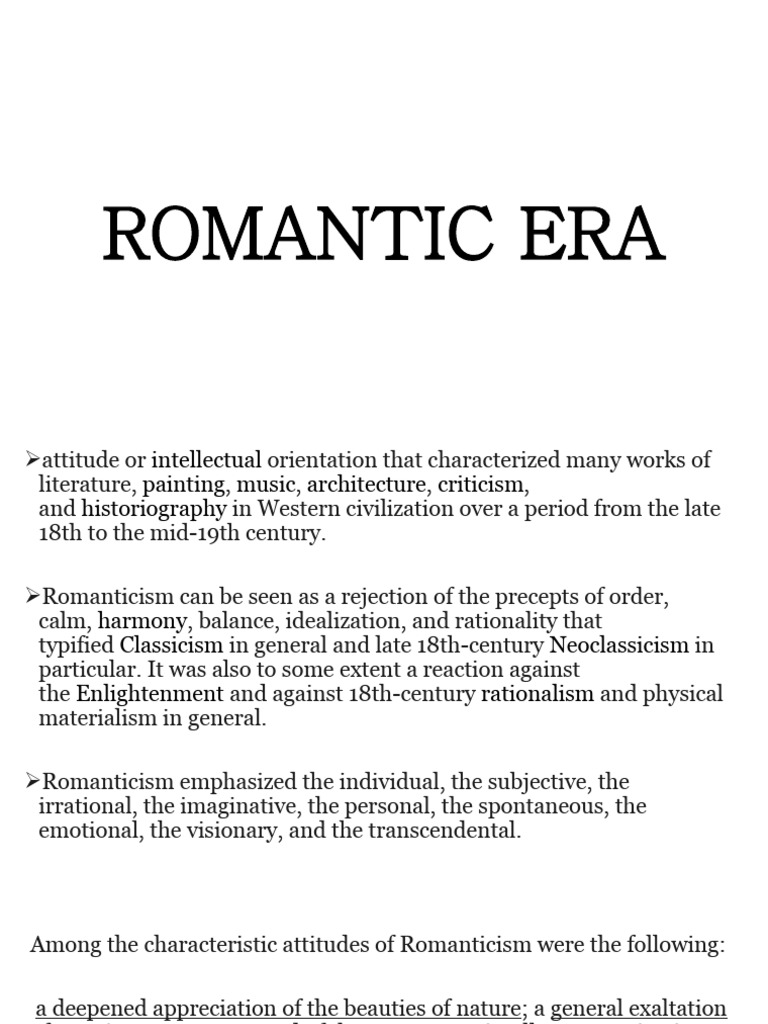 Romantic Era | PDF | Gothic Architecture | Romanticism