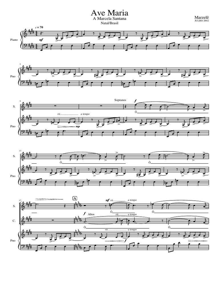 Piano Version-Ave Maria | PDF