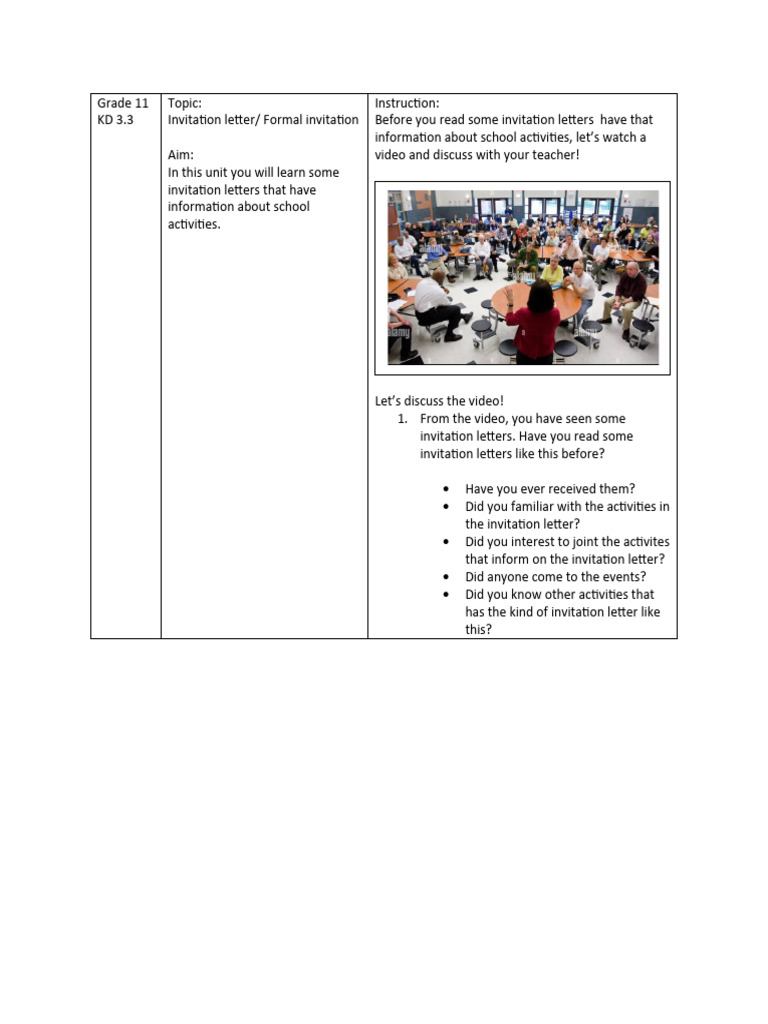 Grade 11 Formal Invitation Letter Guide | PDF | Writing | Human ...