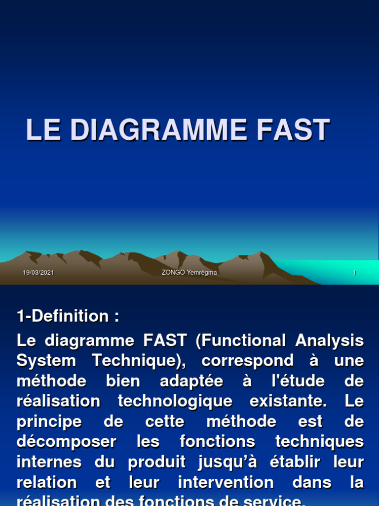 Comprendre le diagramme FAST | PDF | Méthodes et références ...