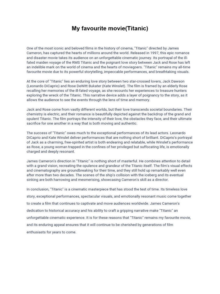 Titanic: A Timeless Love Story | PDF