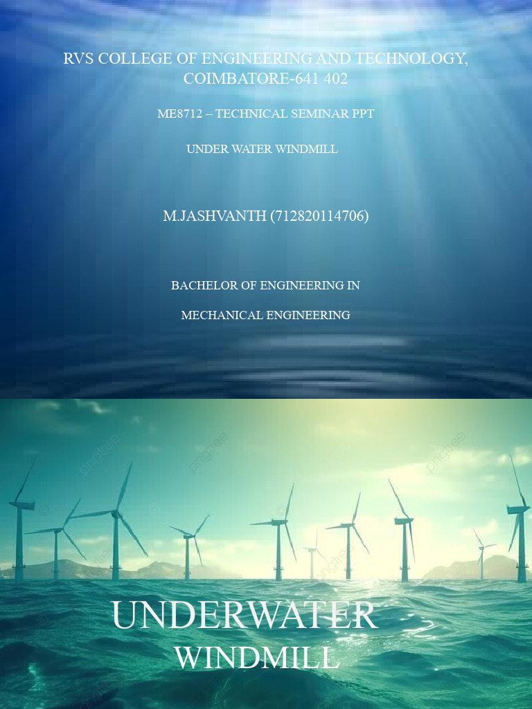 Underwater Windmills Explained | PDF | Wind Turbine | Energy Development
