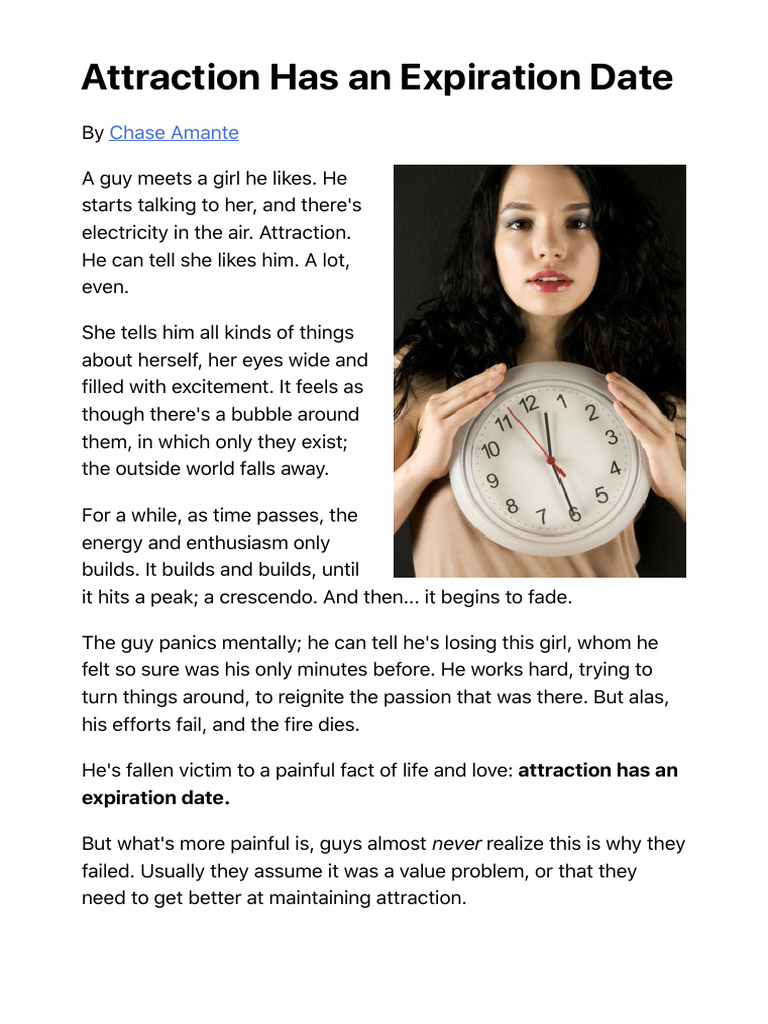 Attraction Has An Expiration Date | PDF | Body Language