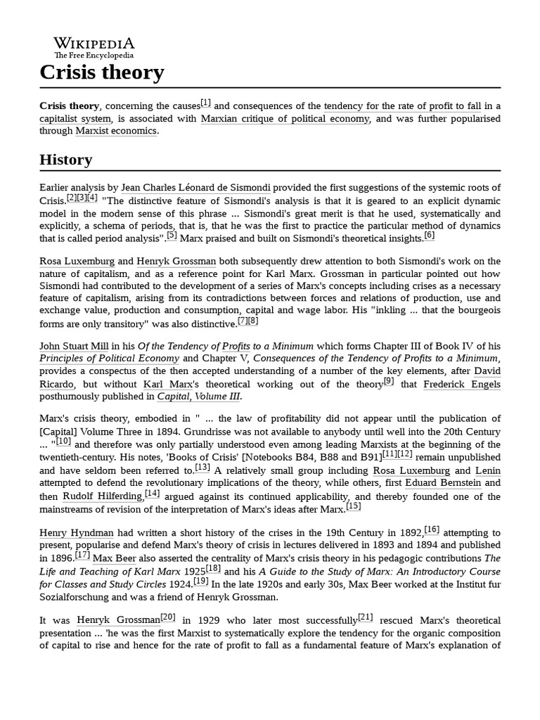Crisis Theory | PDF | Economics | Political Economy
