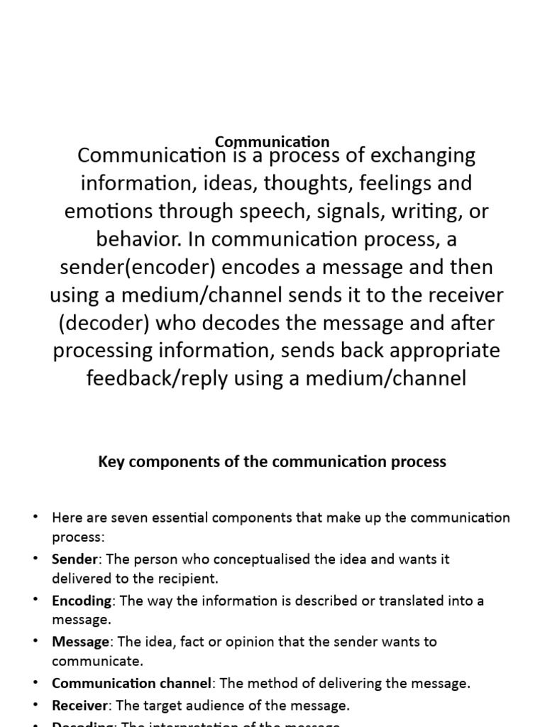 Communication Ppt Pdf Communication Interpersonal Communication 