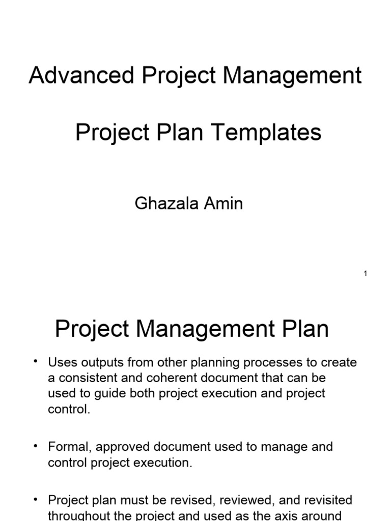 Advanced Project Management (Project Plan Templates) | PDF | Project ...
