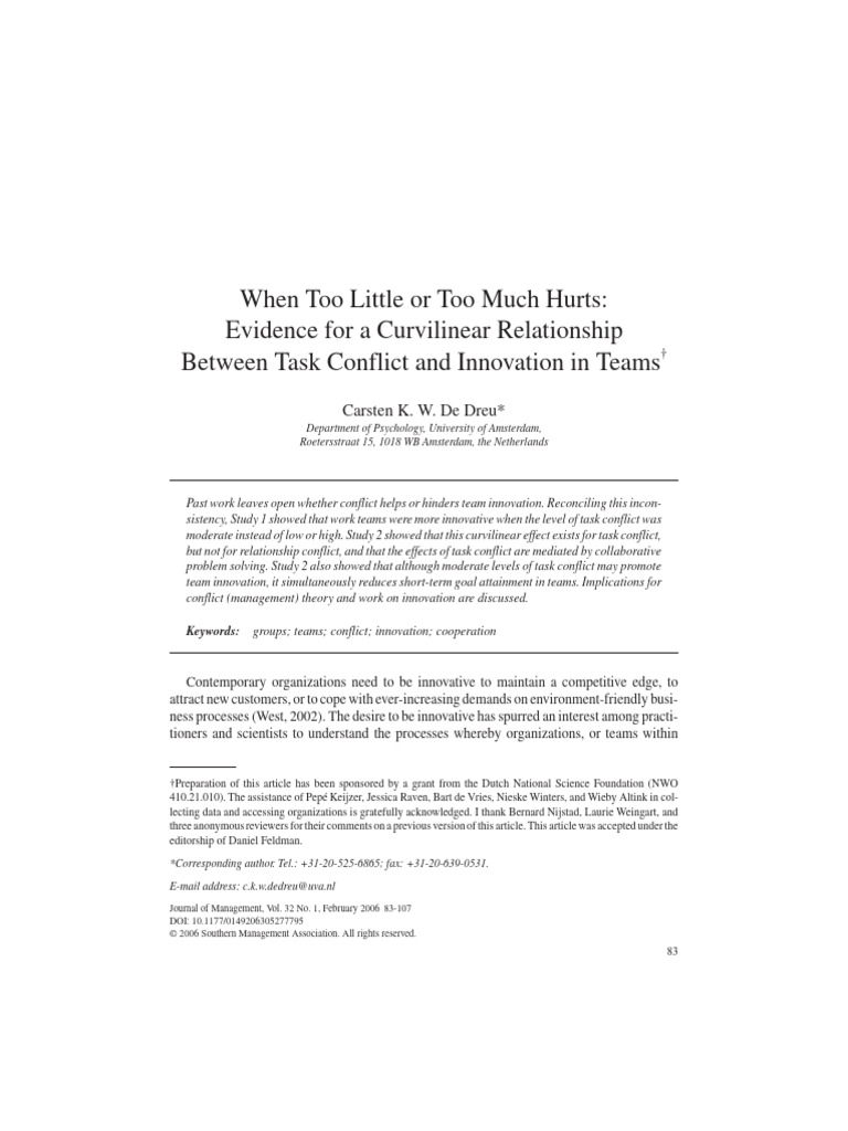 When Too Little or Too Much Hurts Evidence For A Curvilinear ...