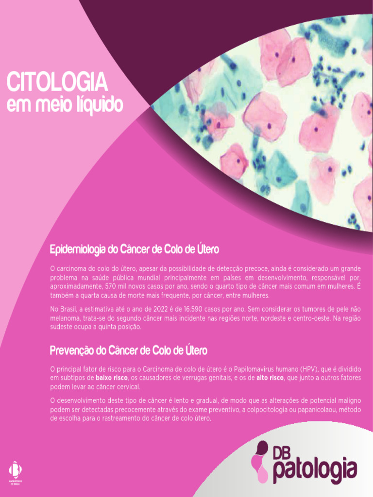 Dbpatol Lamina Citologia Meio Liquido Comlogo Versao02 4 | PDF | Câncer ...