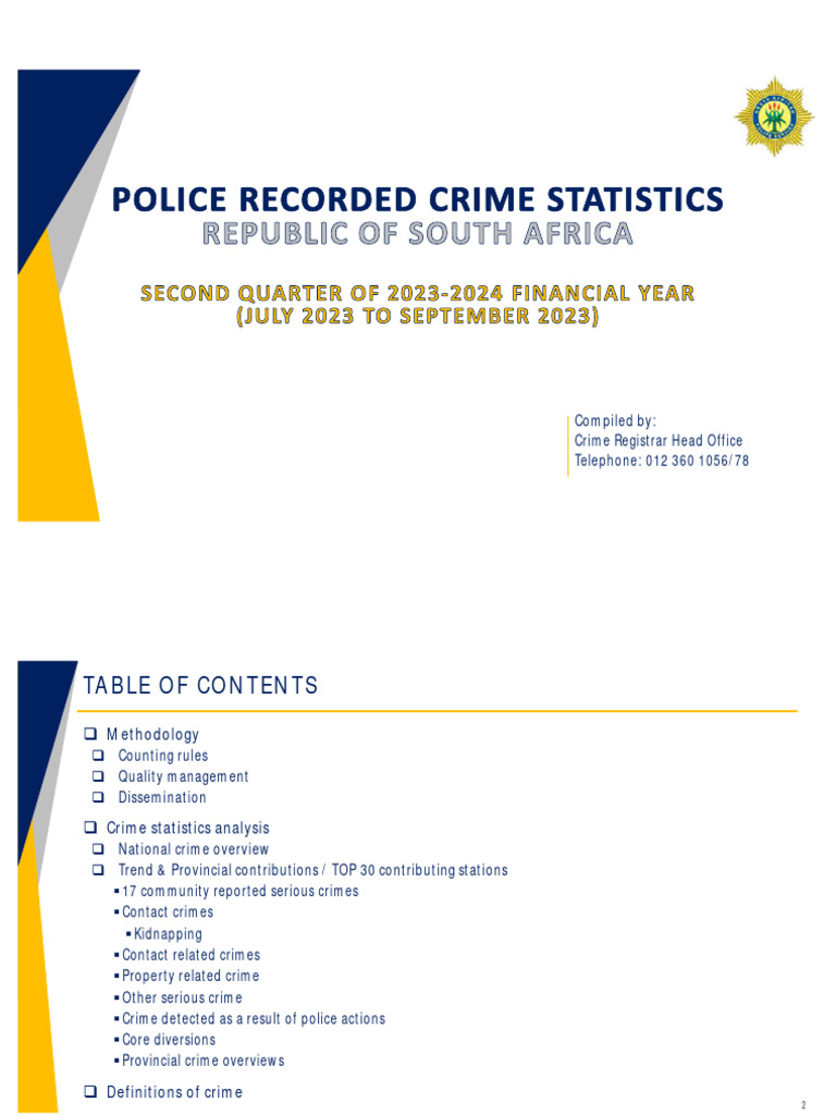 South Africa Crime Statistics Overview | PDF | Robbery | Assault