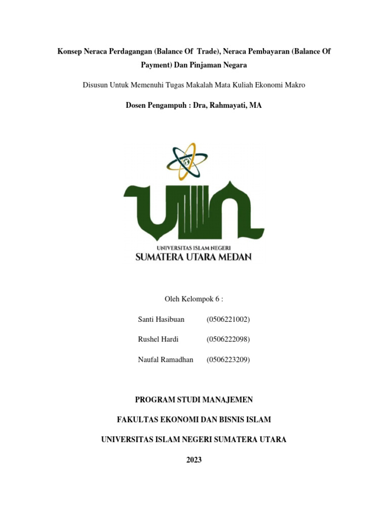 Konsep Neraca Perdagangan | PDF