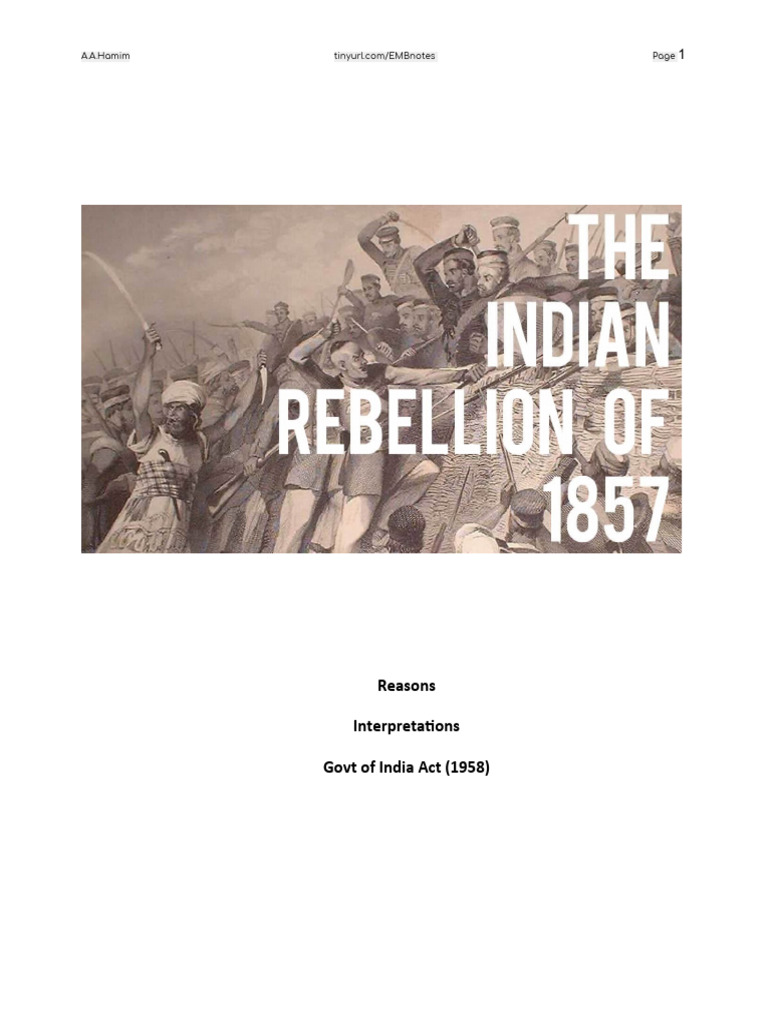 III - Rebellion (1857) | PDF | Indian Rebellion Of 1857 | British Raj