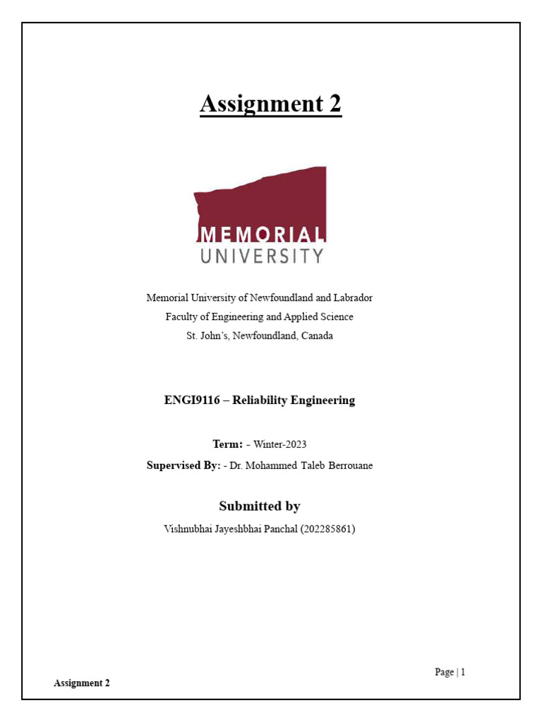 Engineering Reliability Assignments | PDF | Reliability Engineering ...
