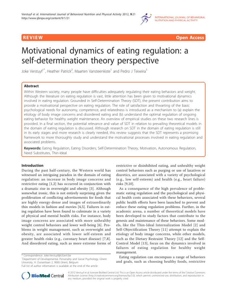 Eating Reg SDT Article | PDF | Motivation | Motivational