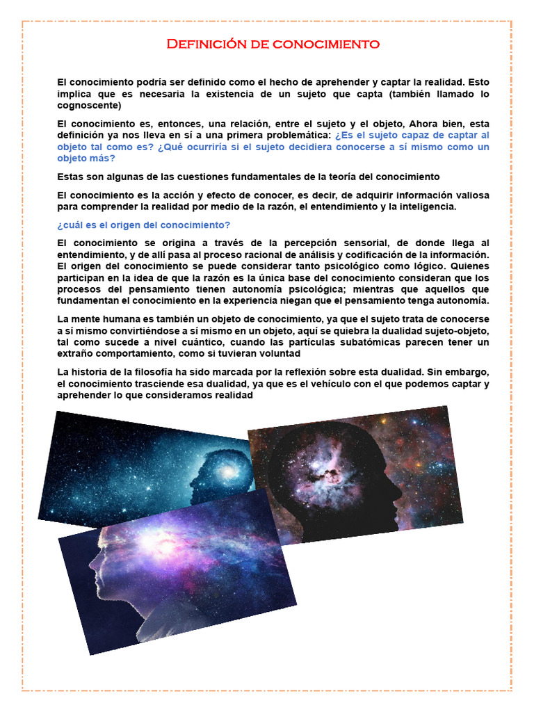 Definicion Del Conocimiento Tiffany Riera | PDF | Filosofía
