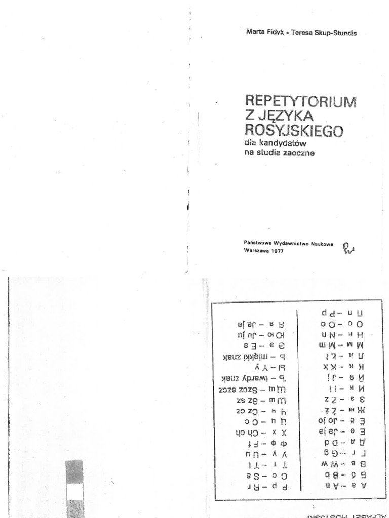 Repetytorium Z Jä Zyka Rosyjskiego - Fidyk | PDF