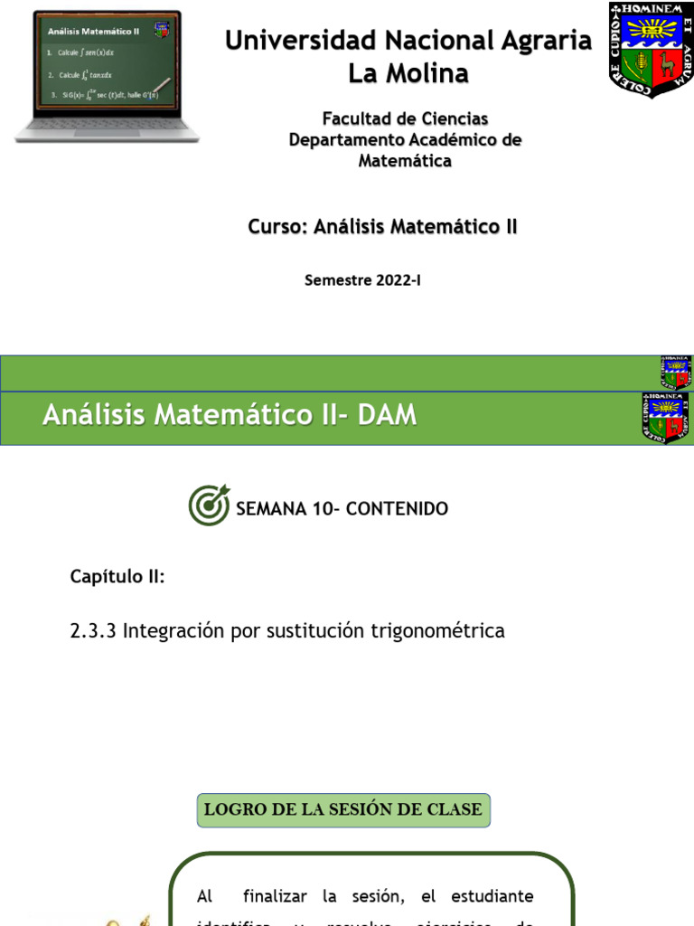 Integración por Sustitución Trigonométrica | PDF | Integral | Matemática Elemental