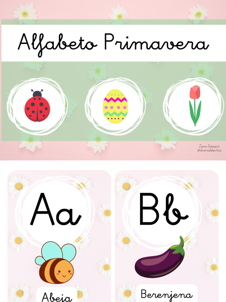 Alfabeto Primavera Letra Ligada (Escolarr) | PDF