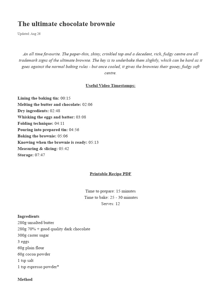 The Ultimate Chocolate Brownie | PDF | Chocolate | Chocolate Brownie