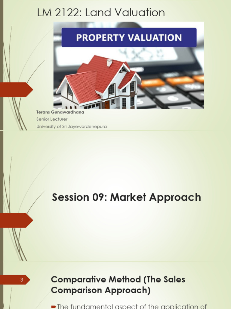 Be 4418 05 Market Approach Pdf Real Estate Appraisal Market